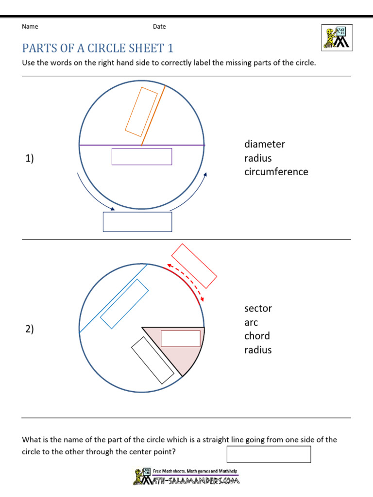 Parts of A Circle 1 | PDF