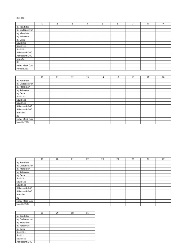 Form Stok Lemari | PDF