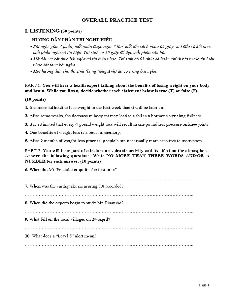 Overall Practice Test 13.08.24 | PDF | Lightning | Leadership