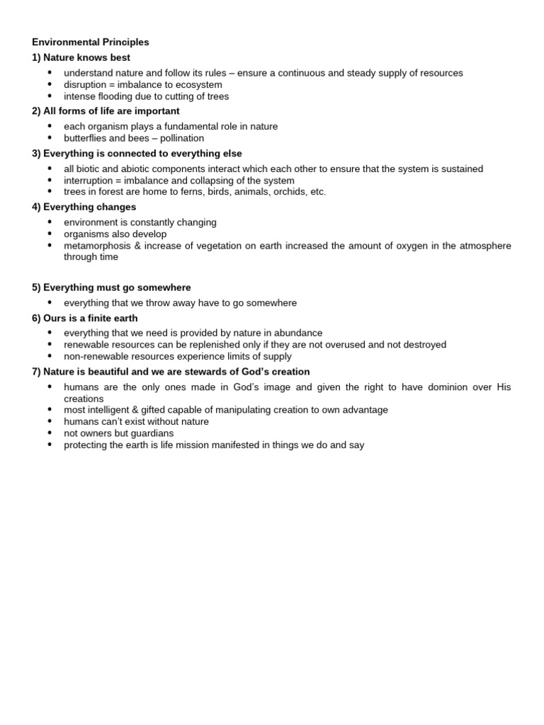 Environmental Principles | PDF