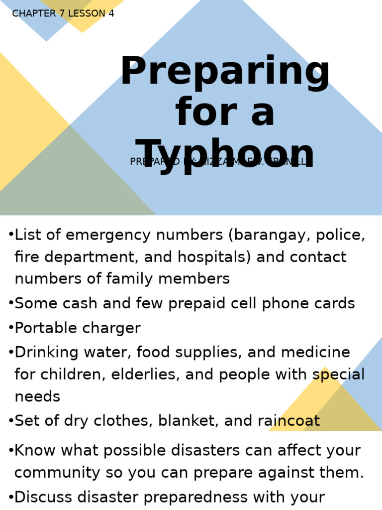 Chapter7 - Lesson4 - Preparing For A Typhoon | PDF