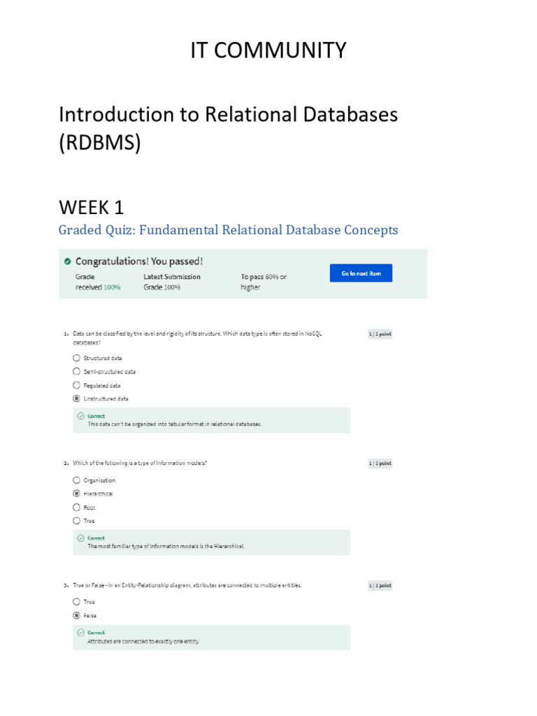 Introduction To Relational Databases Rdbms It Community Pdf