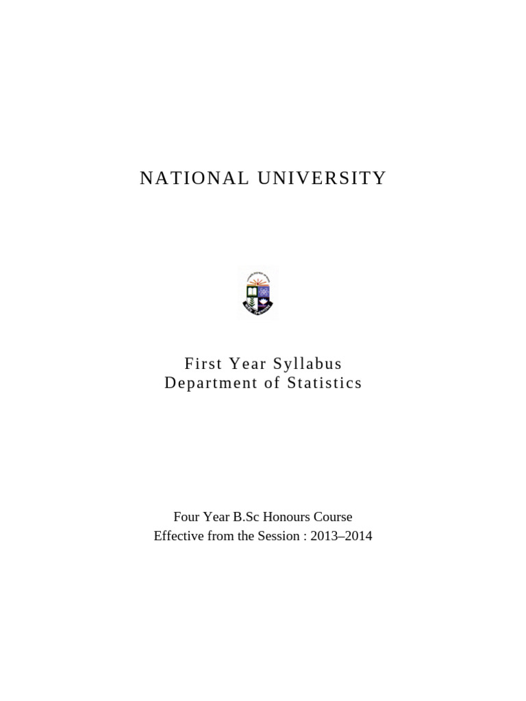 1st Year Honours Syllabus Statistics | PDF | Vector Space | Matrix ...