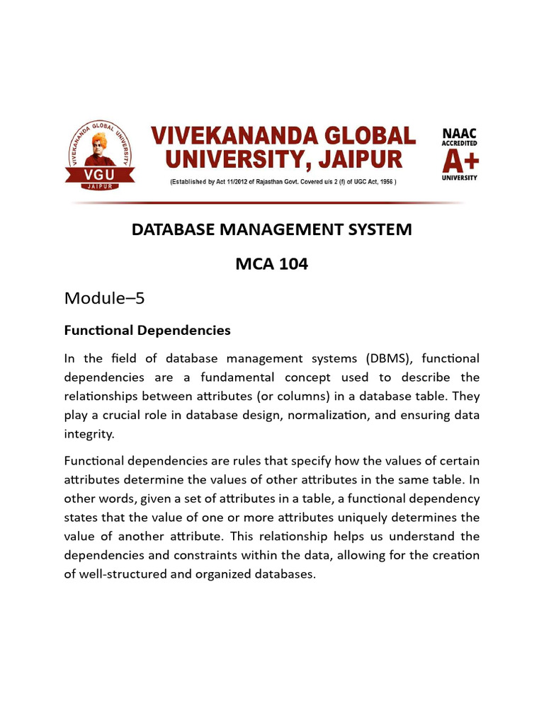 Module 3.1 DBMS PDF | PDF | Databases | Data Management Module 3.1 DBMS PDF | PDF | Databases | Data Management
