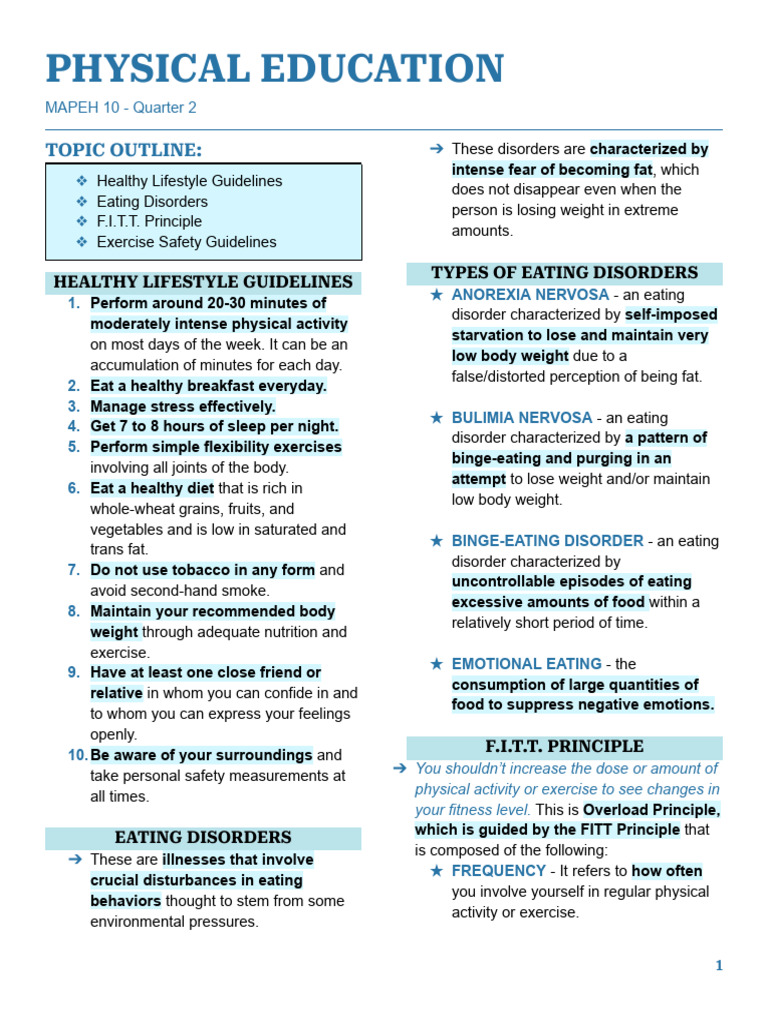 Q2 - Physical Education Notes | PDF | Physical Fitness | Strength Training