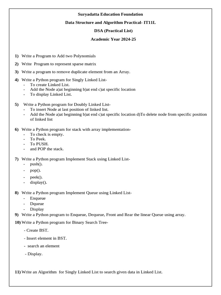 Data Structures & Algorithms Practical Guide | PDF