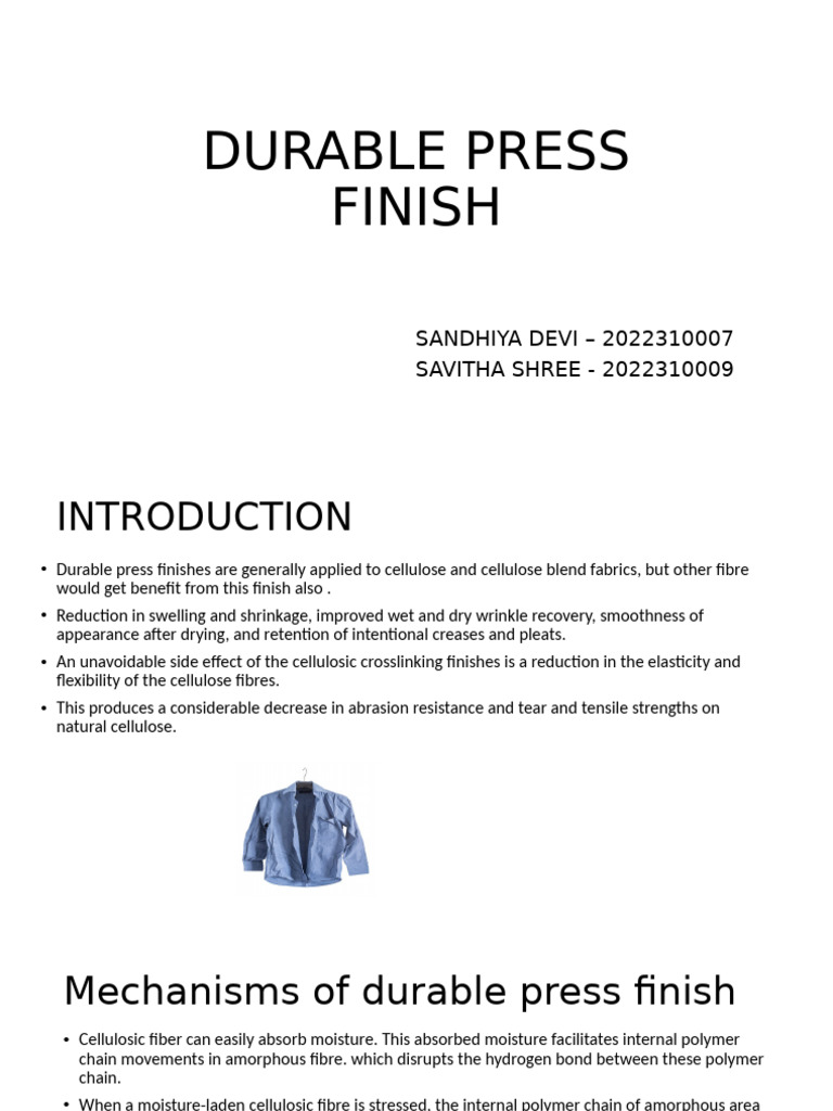 Durable Press Finish TCP | PDF | Acid | Chemical Substances