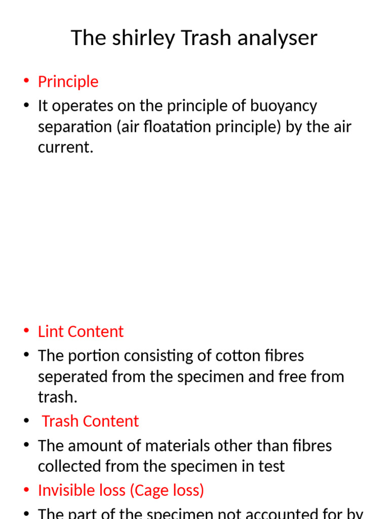 Shirley Trash Analyser Overview | PDF