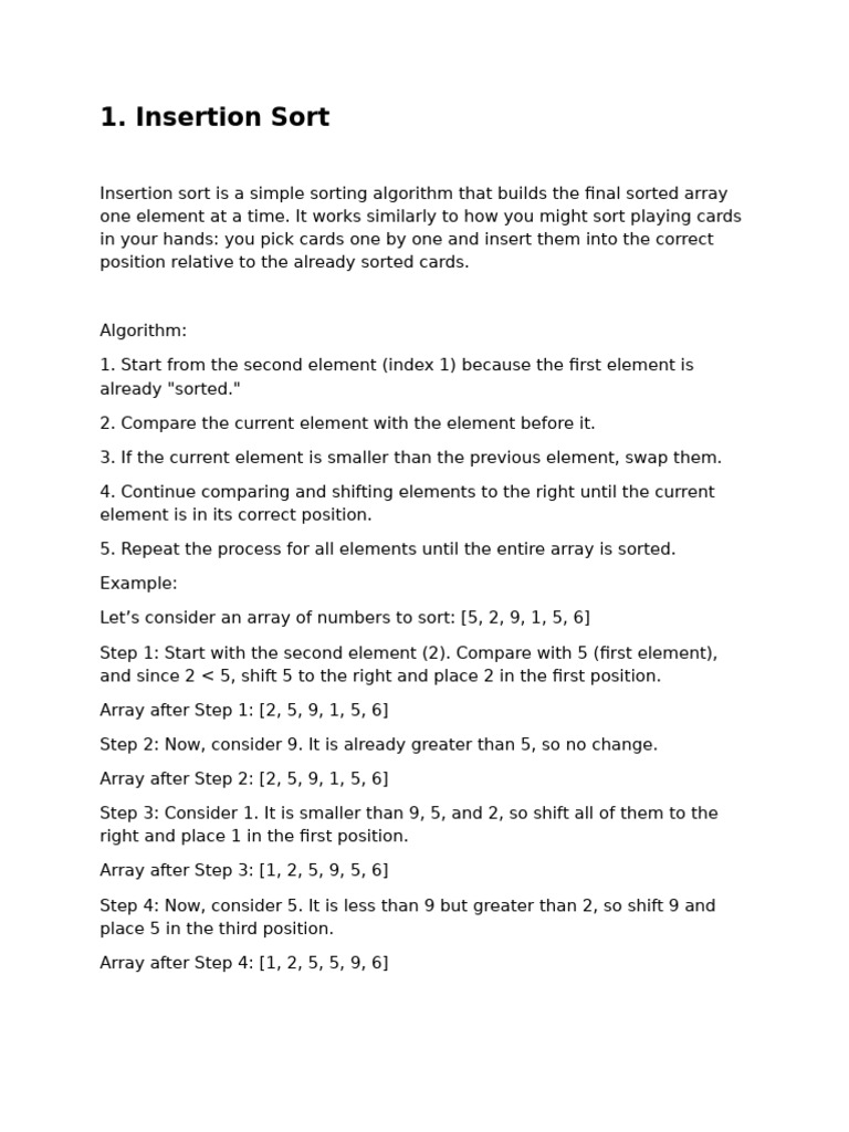 Insertion Sort | PDF | Theoretical Computer Science | Computer Programming