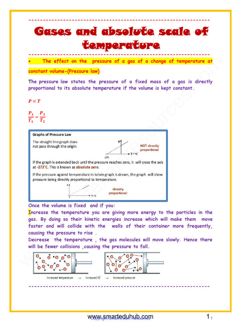 2.1.3 IGCSE Physics Notes Thermal Physcs Gases and Absolute Scale of ...