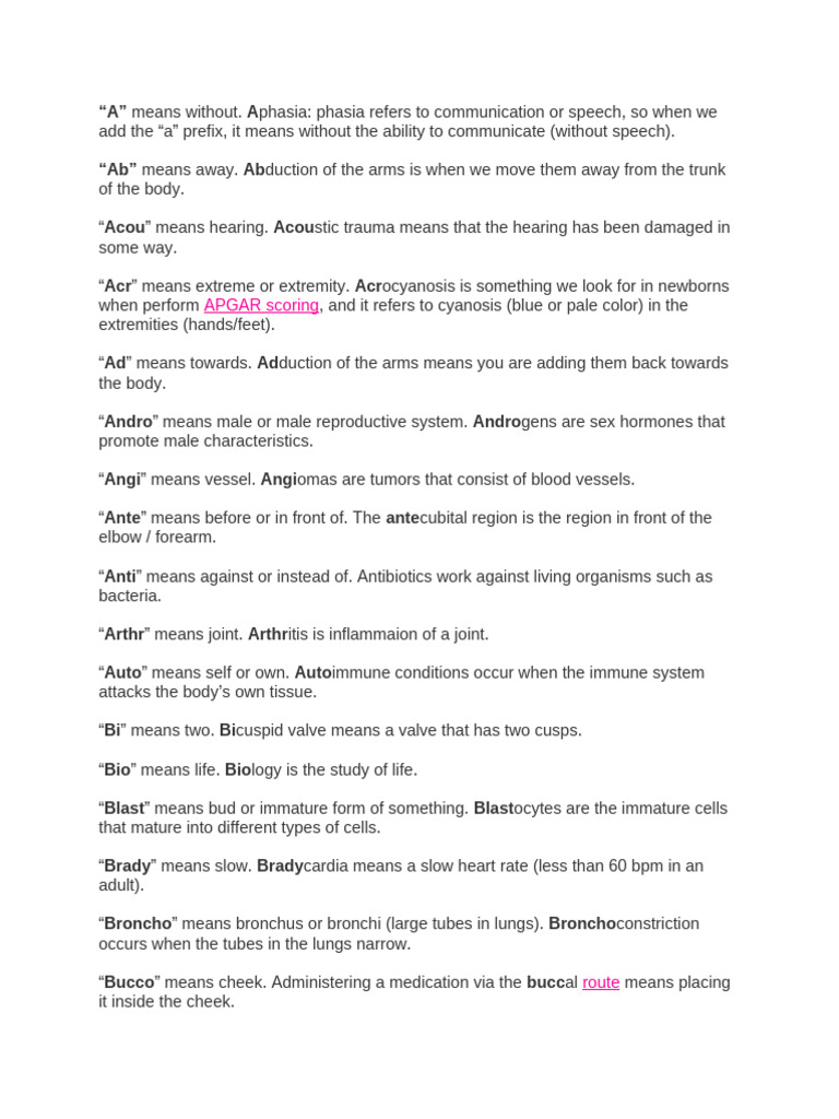 Medterm Supplemental Guide | PDF | Clinical Medicine | Anatomy