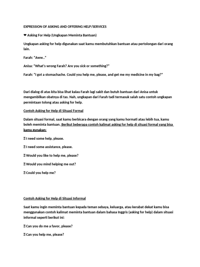 Asking and Offering Help | PDF