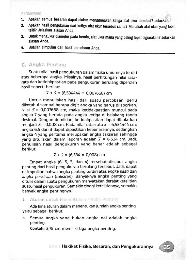PDF Fisika Angka Penting - Dimesi | PDF