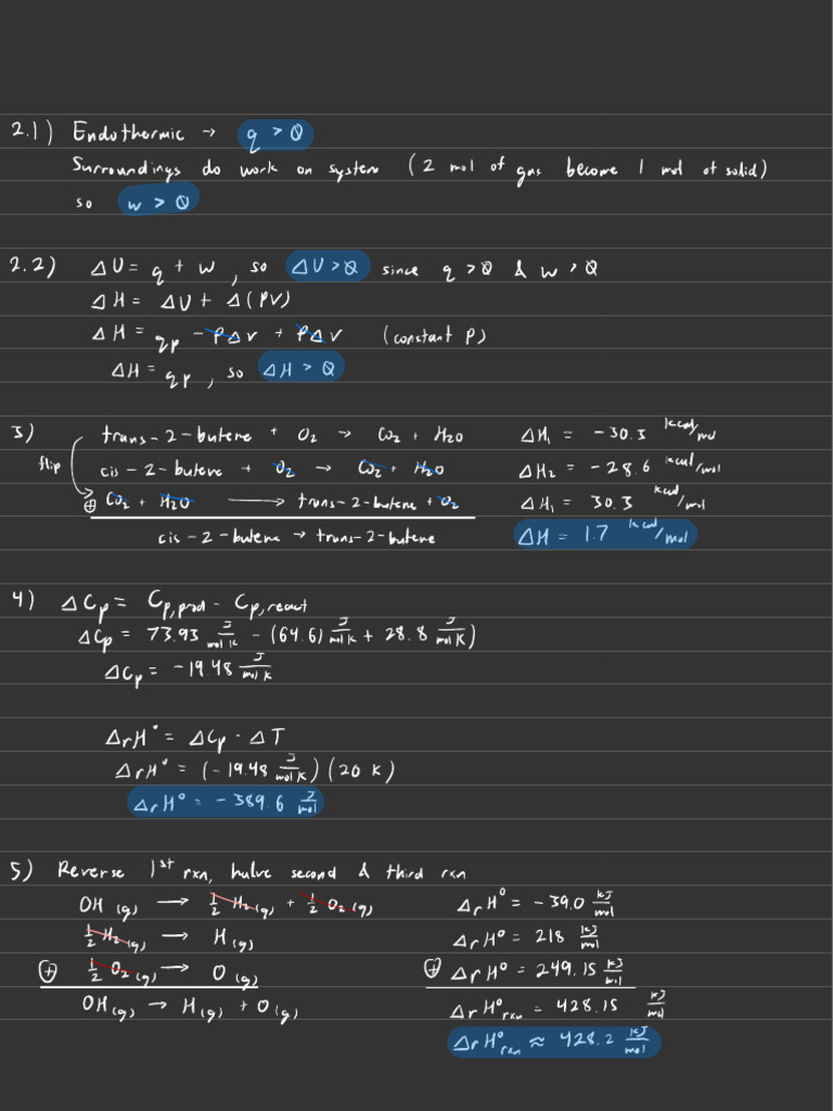 HW 2 | PDF | Physical Chemistry | Applied And Interdisciplinary Physics