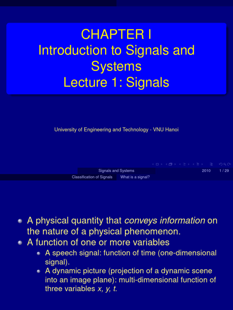 Slides1 Signal | PDF | Discrete Time And Continuous Time | Applied Mathematics