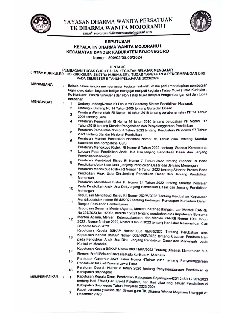 SK PTM Genap 2024 | PDF