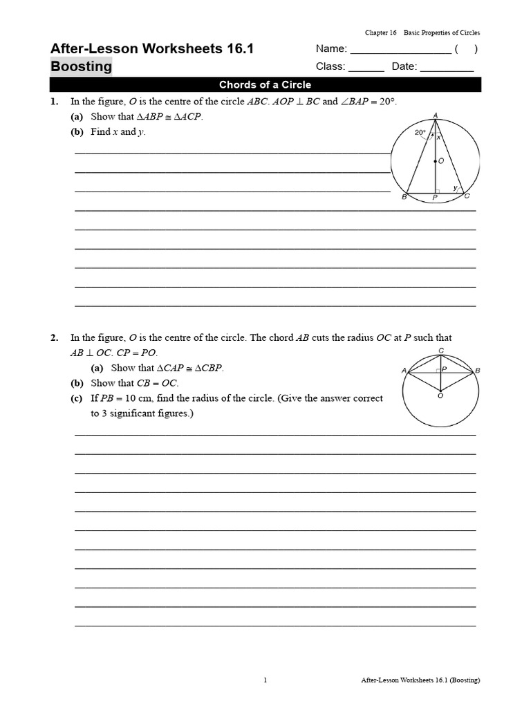 Basic Circle Properties Worksheets | PDF | Circle | Elementary Mathematics