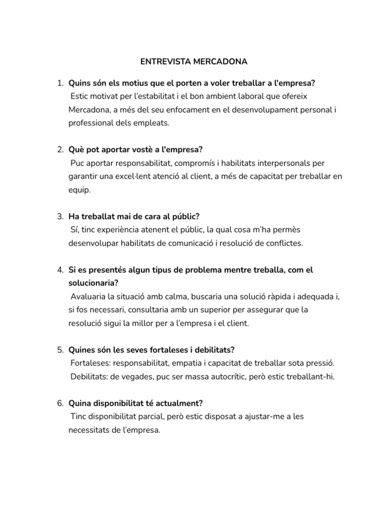 Entrevista de Treball-2 | PDF