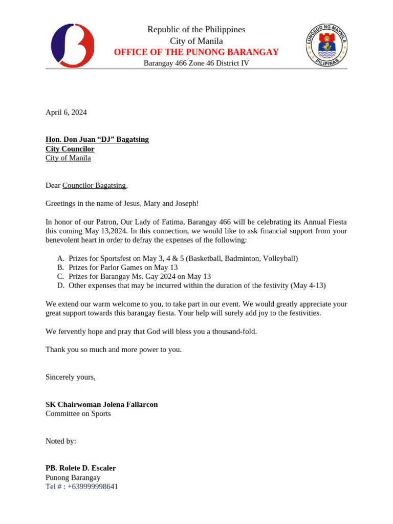 Fiesta Solicitation | PDF