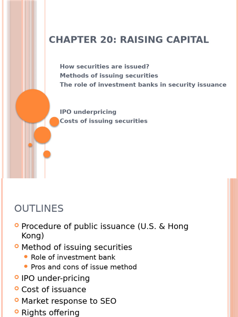 3.chapter20 Raise Capital | PDF | Initial Public Offering | Underwriting
