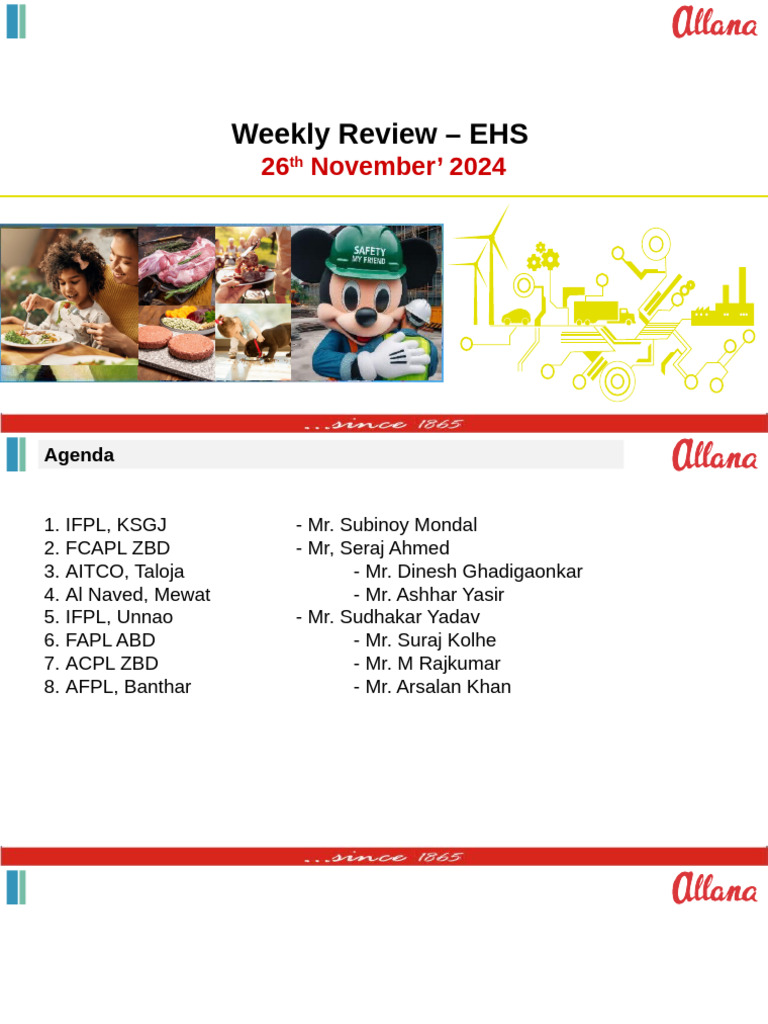 EHS Weekly Meeting 27.11.2024 | PDF | Firefighting | Safety