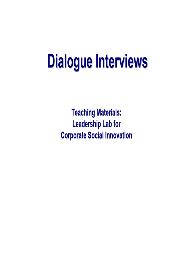 Dialogueinterviewtraining | PDF | Thought | Cognition
