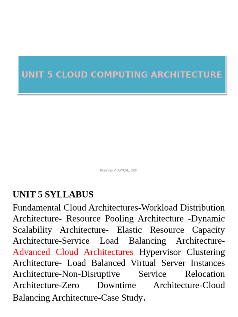 CC Unit 5 | PDF | Cloud Computing | Scalability