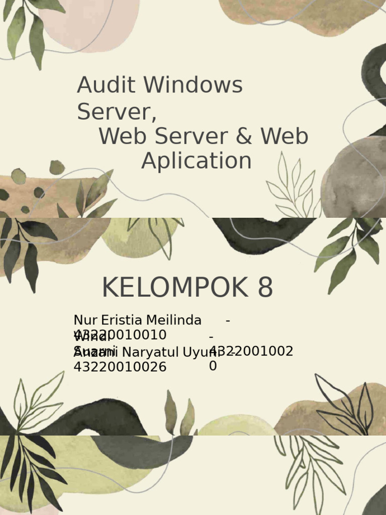 Kelompok 8 Audit Windows Server Web Server Dan Web Application 4407