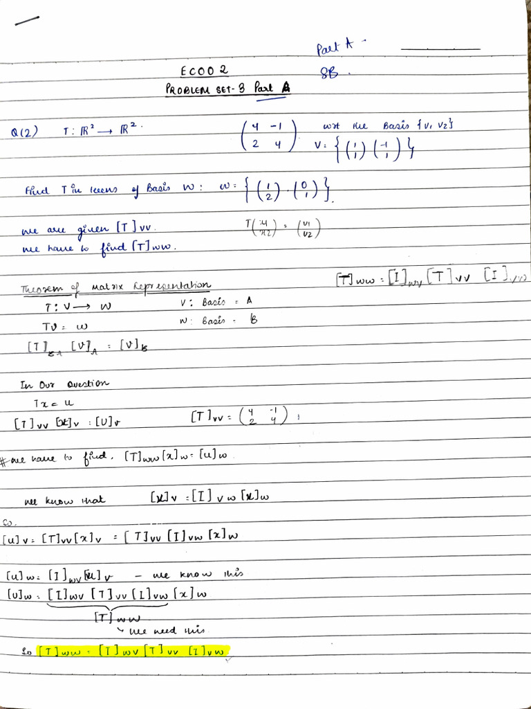 Maths L.A. PS-3 (Part A) Solution | PDF