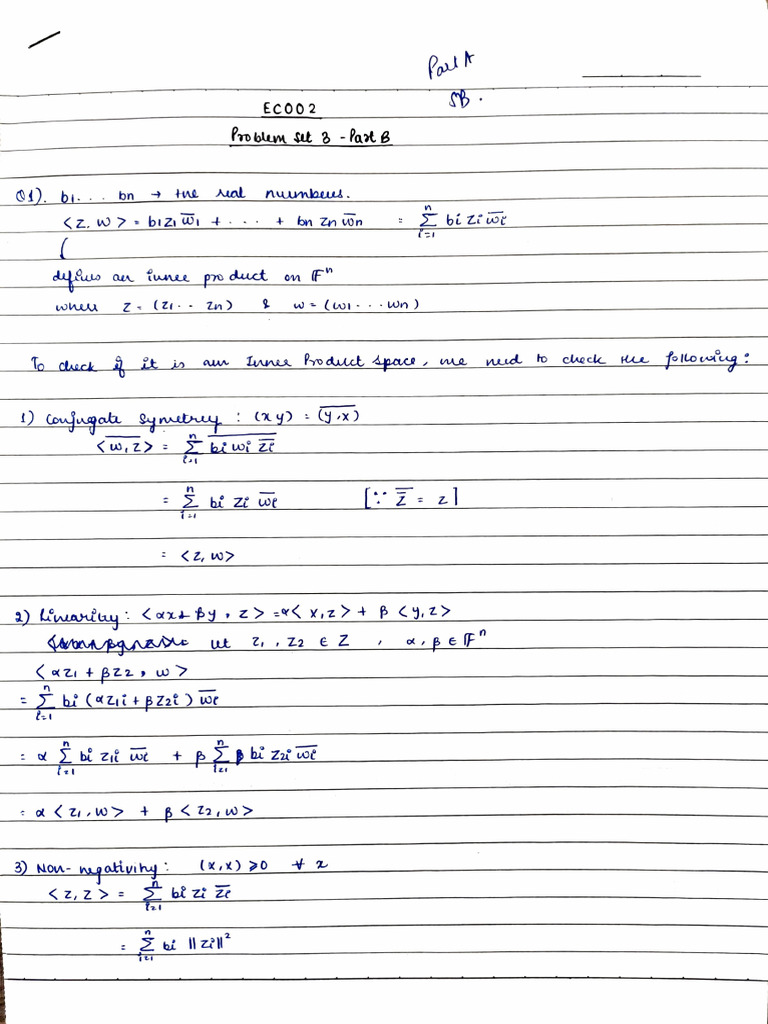 Maths L.A. PS-3 (Part B) Solution | PDF