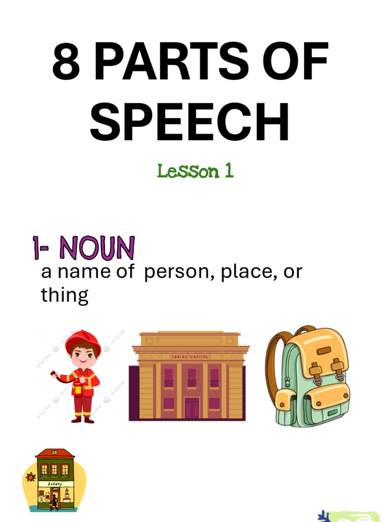 Lesson 1 Parts of Speech | PDF | Noun | Part Of Speech