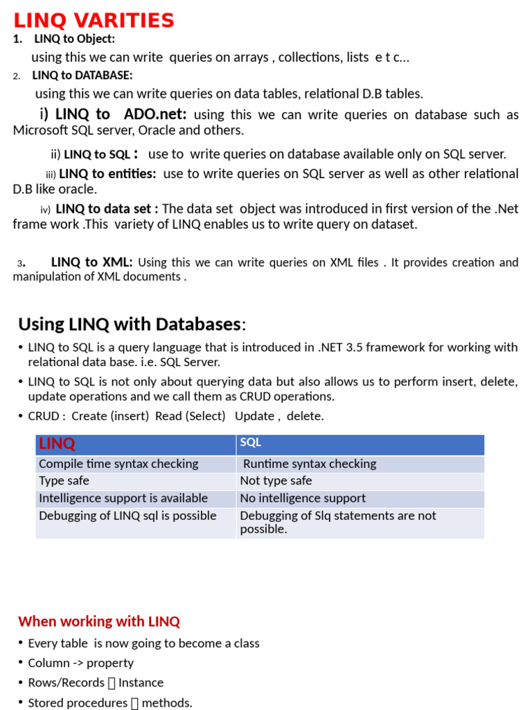 LINQ To SQL | PDF | Language Integrated Query | Sql
