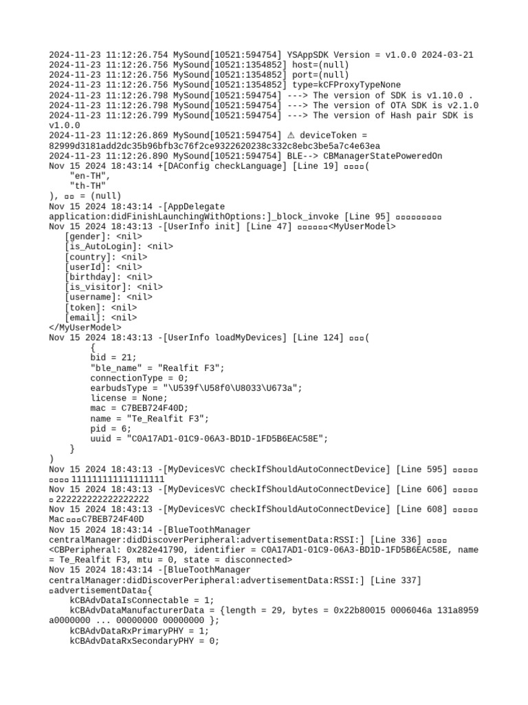 Bluetooth Device Connection Logs | PDF | Software | Computer Engineering