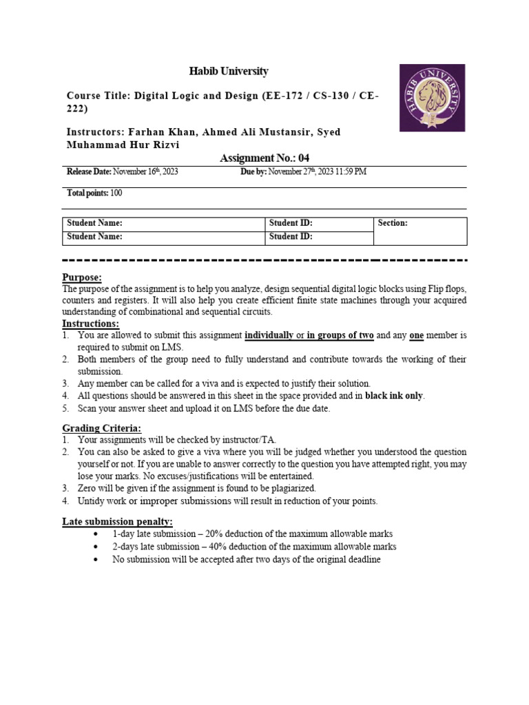 DLD HW 4 | PDF | Mathematical Logic | Computer Engineering