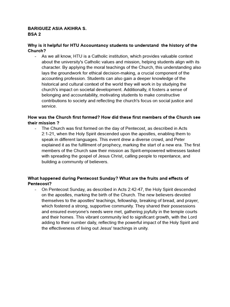 CHURCH HISTORY Assignment | PDF
