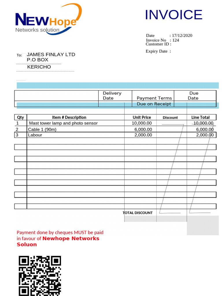 Invoice New Hope | PDF | Payments | Accounting