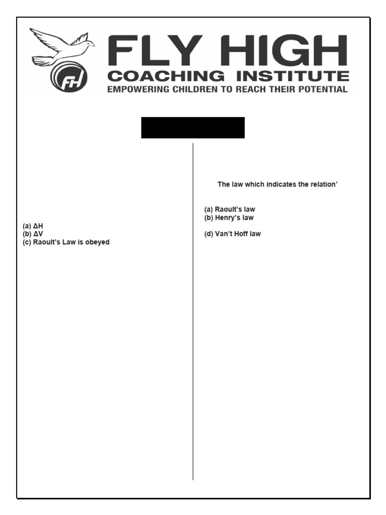 Solutions MCQ | PDF | Thermodynamics | Materials
