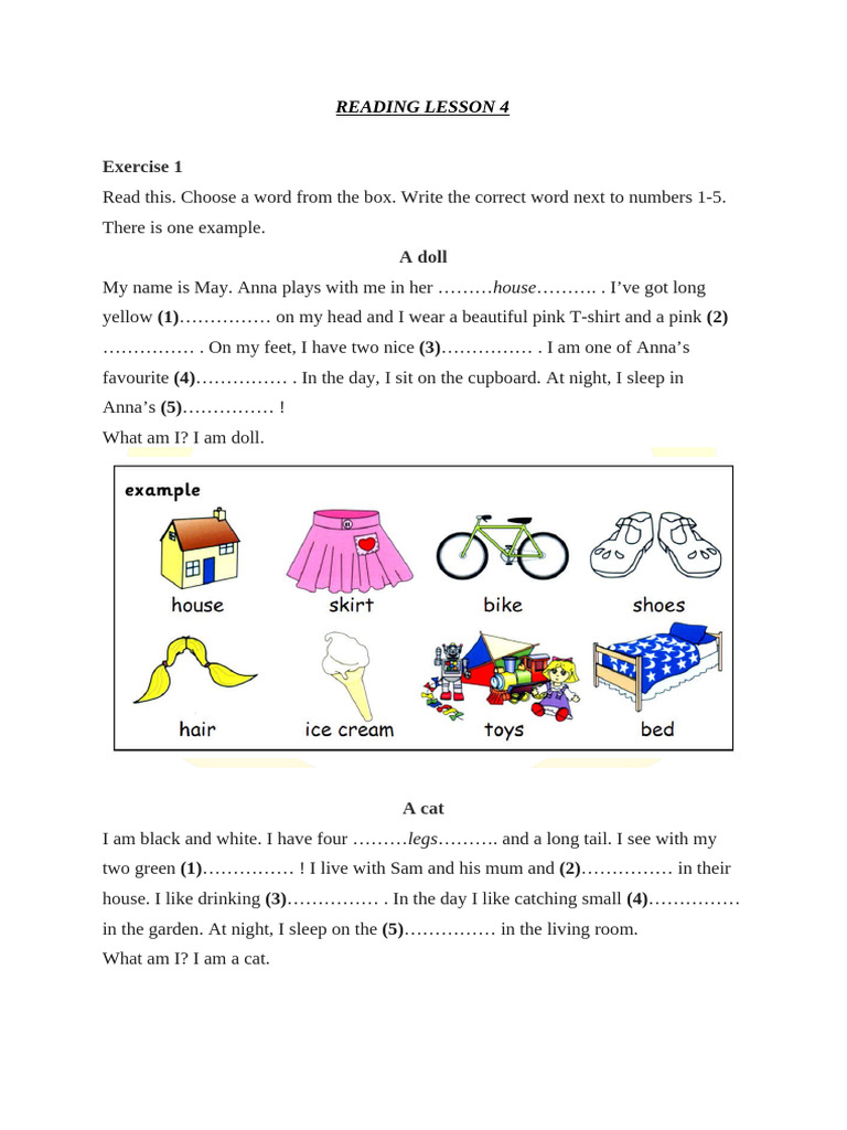 Reading Lesson 4 | PDF