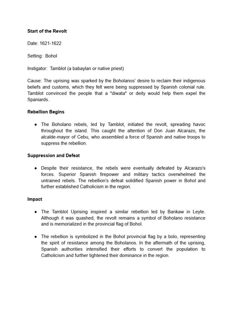 Tamblot Revolt | PDF