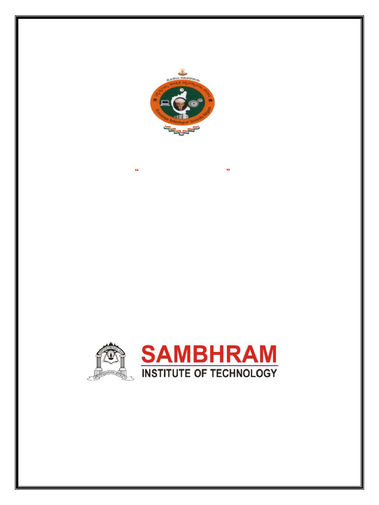 Project Front Cover of Internship | PDF