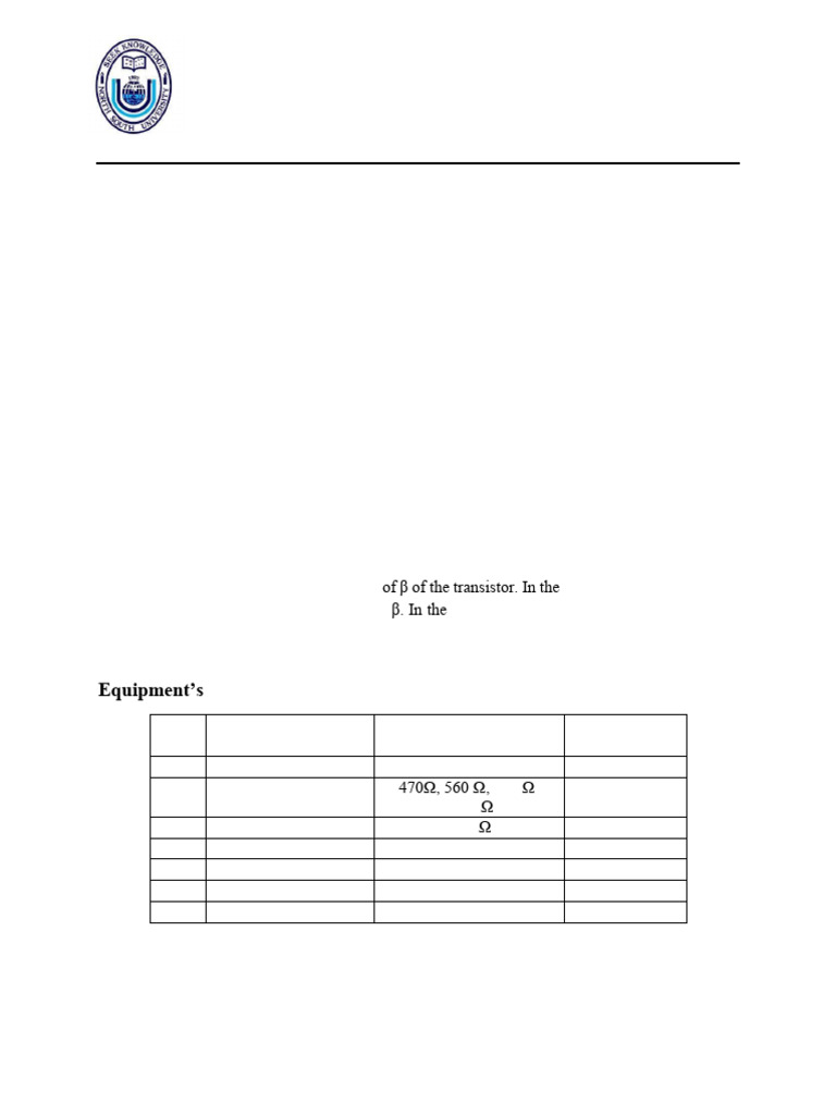 Experiment 06 - BJT Biasing Circuit | PDF | Bipolar Junction Transistor ...