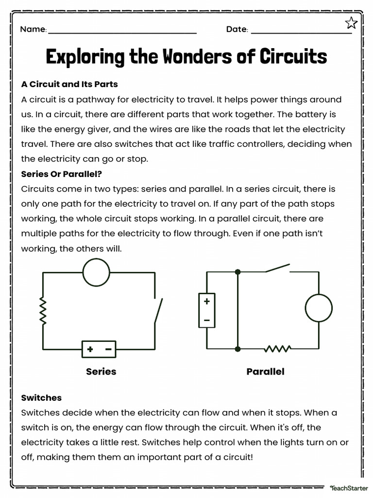 The Wondersof Circuits Levelled Comprehension Worksheet Pack Printable ...