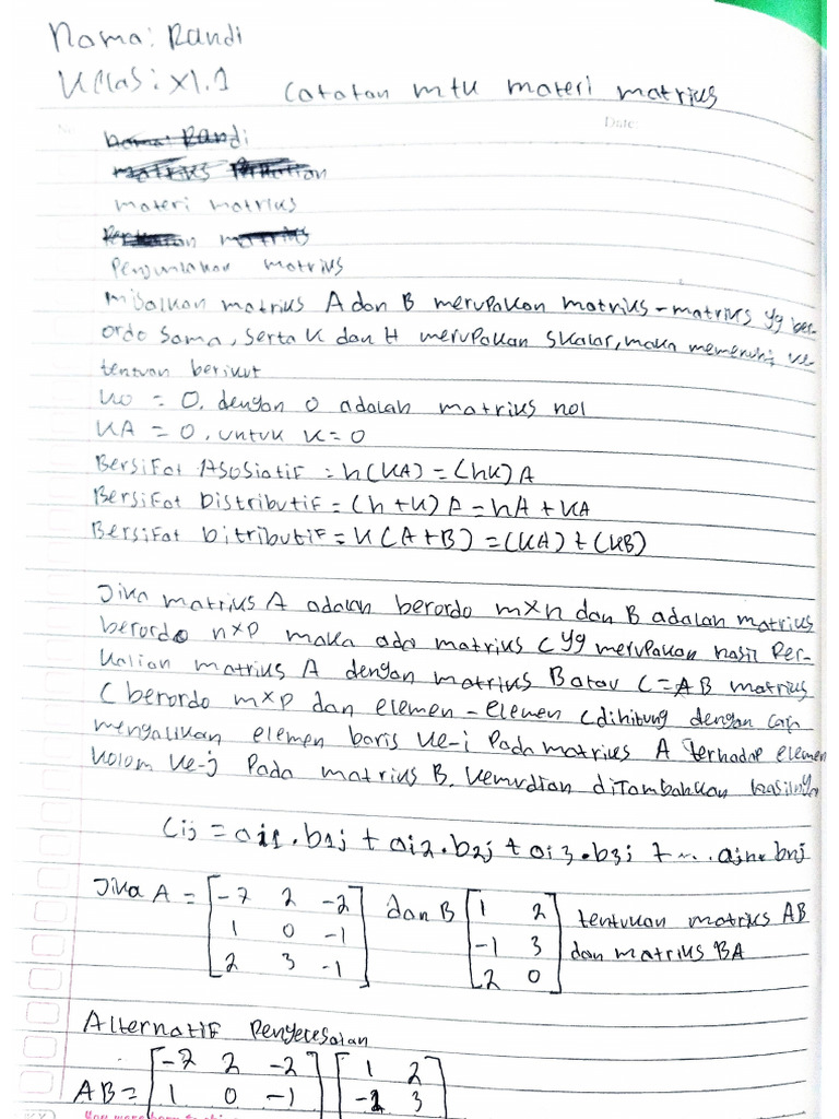 Nama Randi XI.1 Catatan MTK | PDF