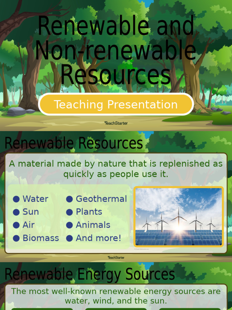 Renewable Nonrenewable Resources Instructional Slide Deck Microsoft ...