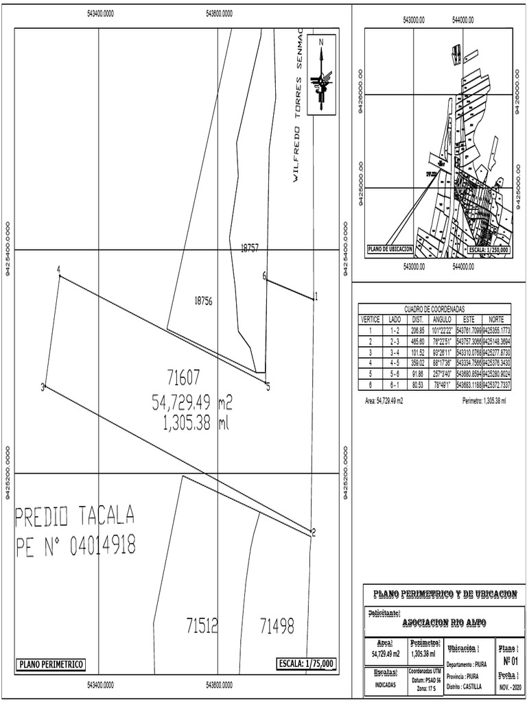 Plano Perimétrico y Ubicación Piura | PDF | Geodesia | Cartografía