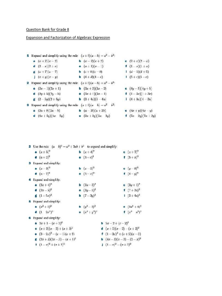 Class 8 Maths QB | PDF