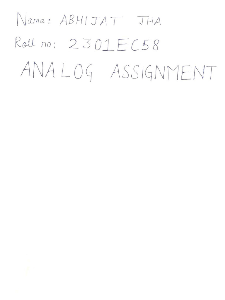 2301EC58 Analog Assignment | PDF