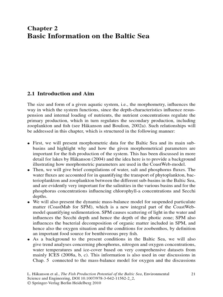 Basic Information On The Baltic Sea | PDF | Baltic Sea | Deposition ...