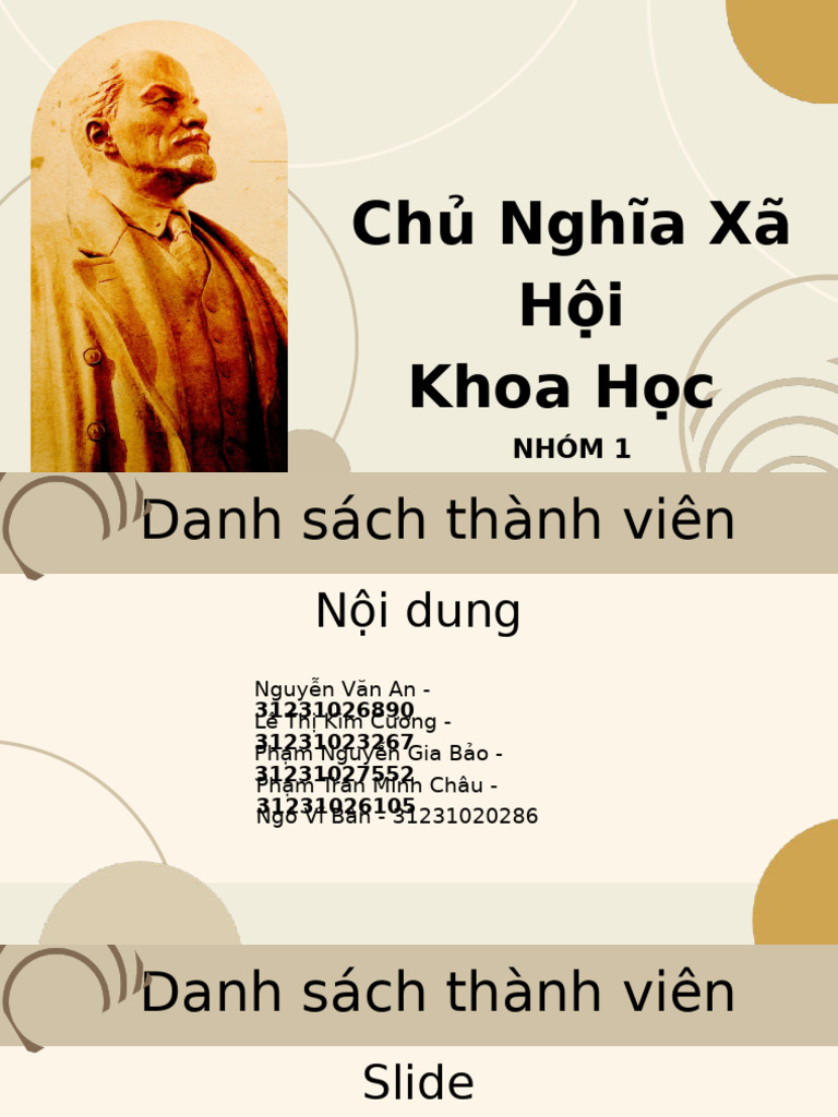 Bài Thuyết Trình -CNXH-KH - Nhóm 1 | PDF