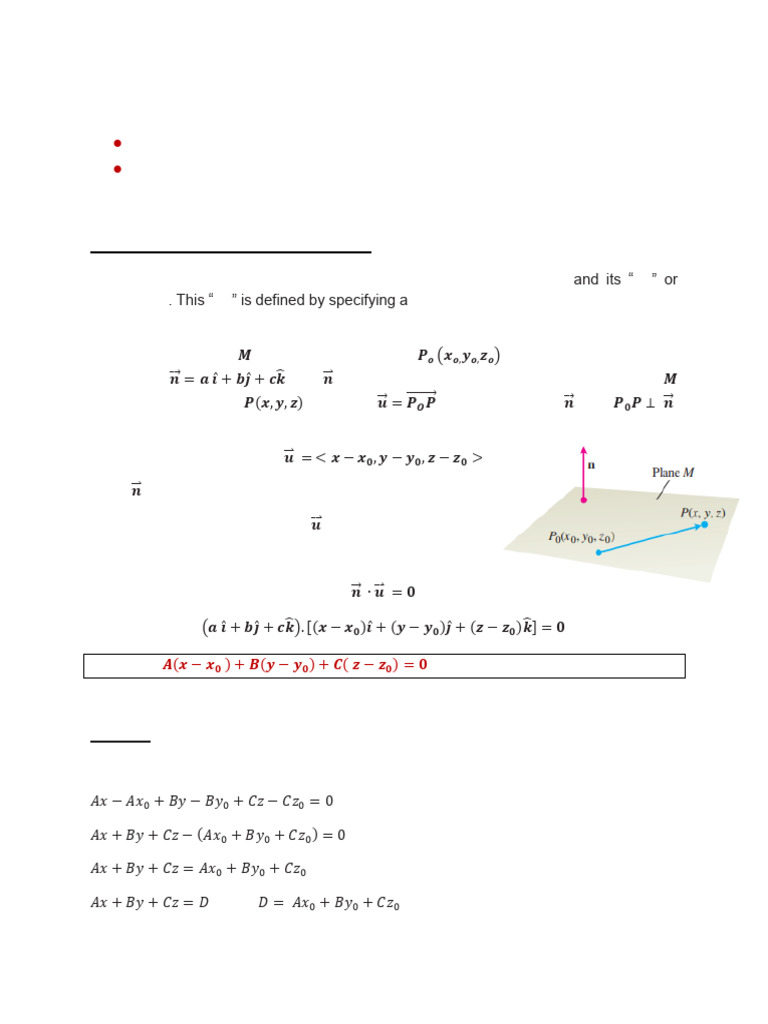 MVC Week 3 Lecture (Vector Equalition of Plane and Its Distance) | PDF | Euclidean Vector | Angle